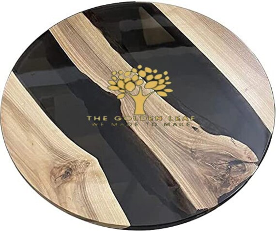 Round Wooden Epoxy Table Top / Blue River Epoxy Table / Resin - Etsy