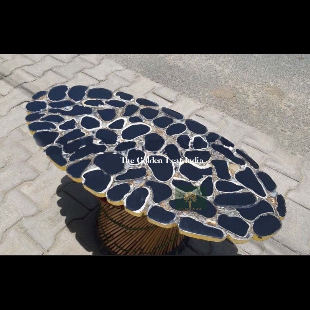 Black Agate Table Top Agate Table Stone Dining Table Agate - Etsy