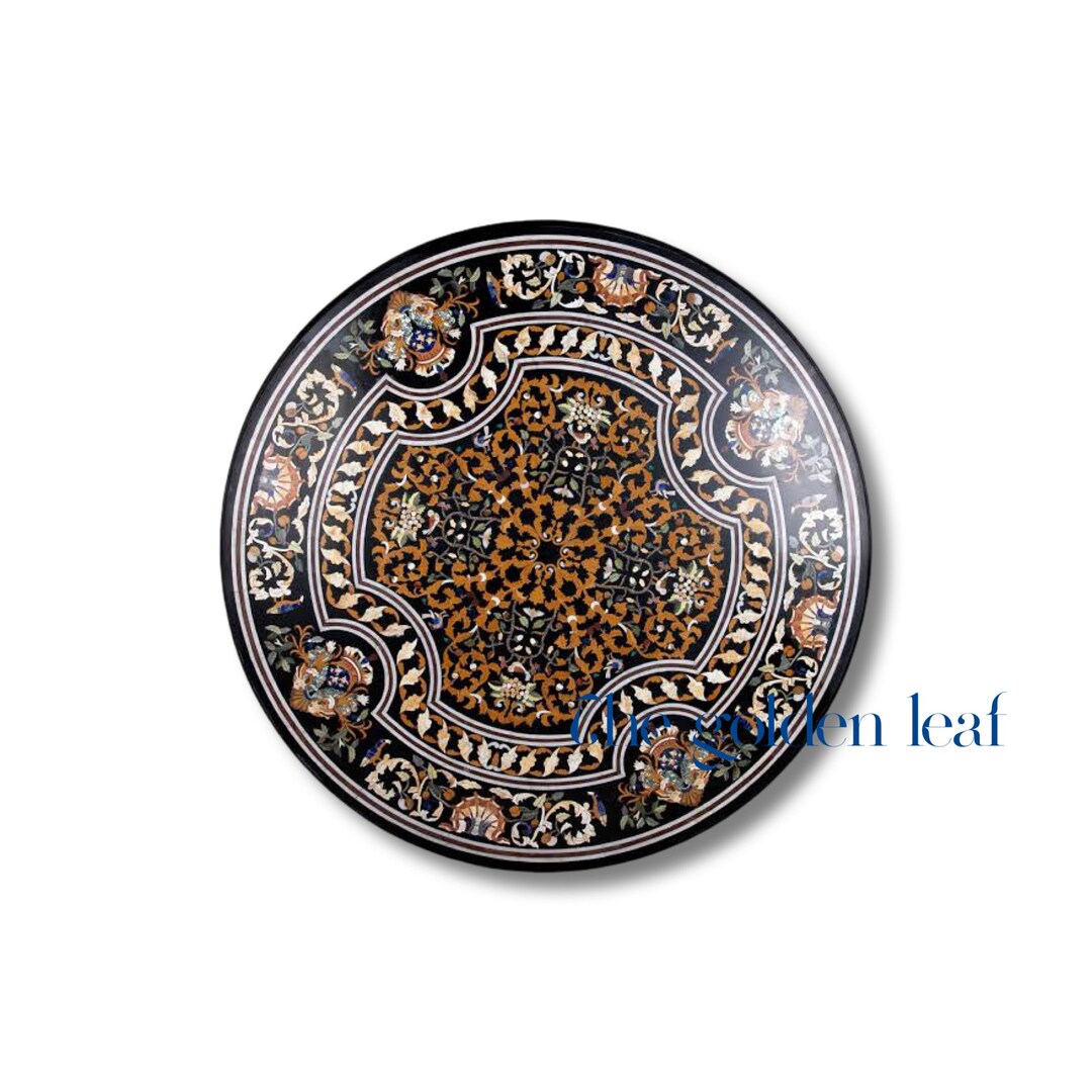 Table Top Marble Inlay Pietra Dura Inlay Marquetry Work Modern Art Home ...