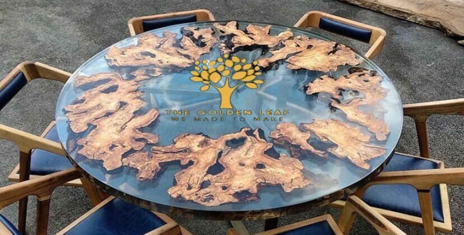 Handcrafted Customized Round Epoxy Table Top With Stand, Epoxy Center ...