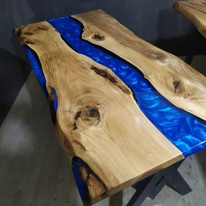 Blue Epoxy Resin Conference Table Top Center Table Resin River Table ...