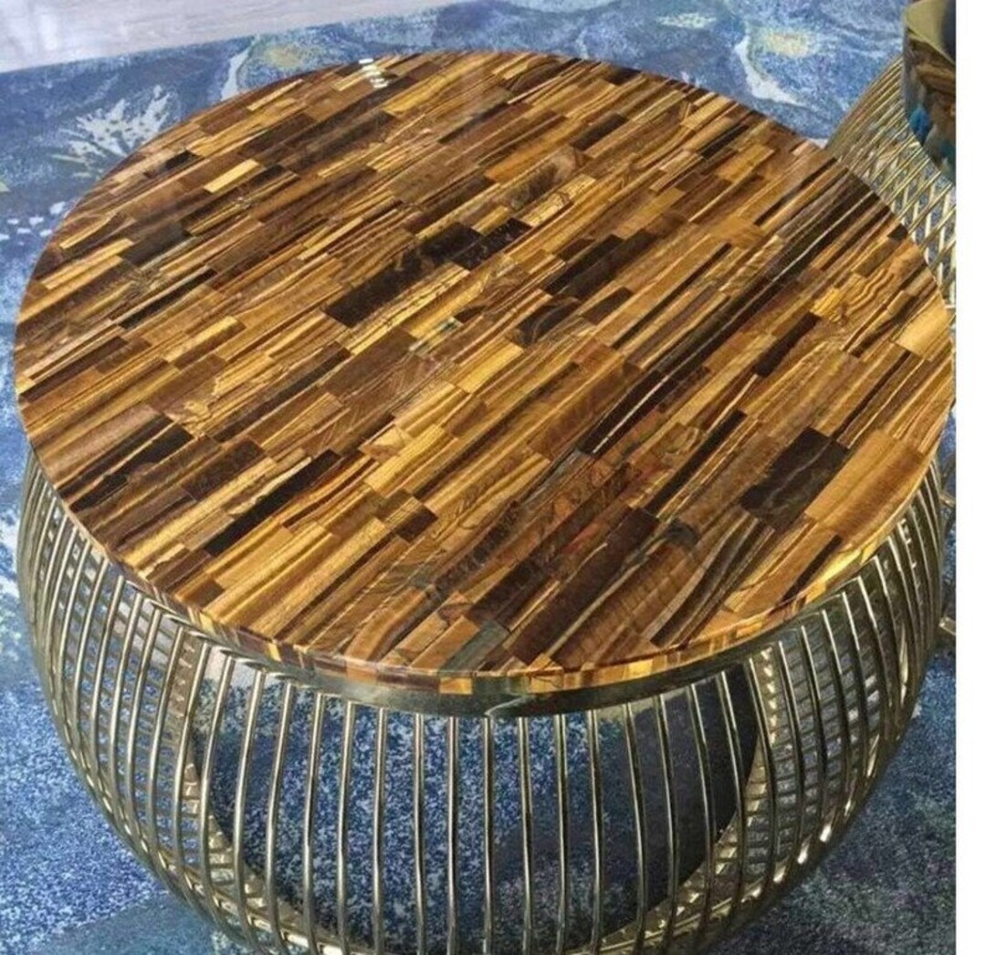 Tiger Eye Round Table | Conference Table | Dining Table| Obsidian Table ...