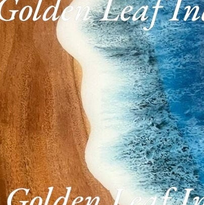 Round Ocean Waves Epoxy Table, Round Dining Table, Live Edges Epoxy ...