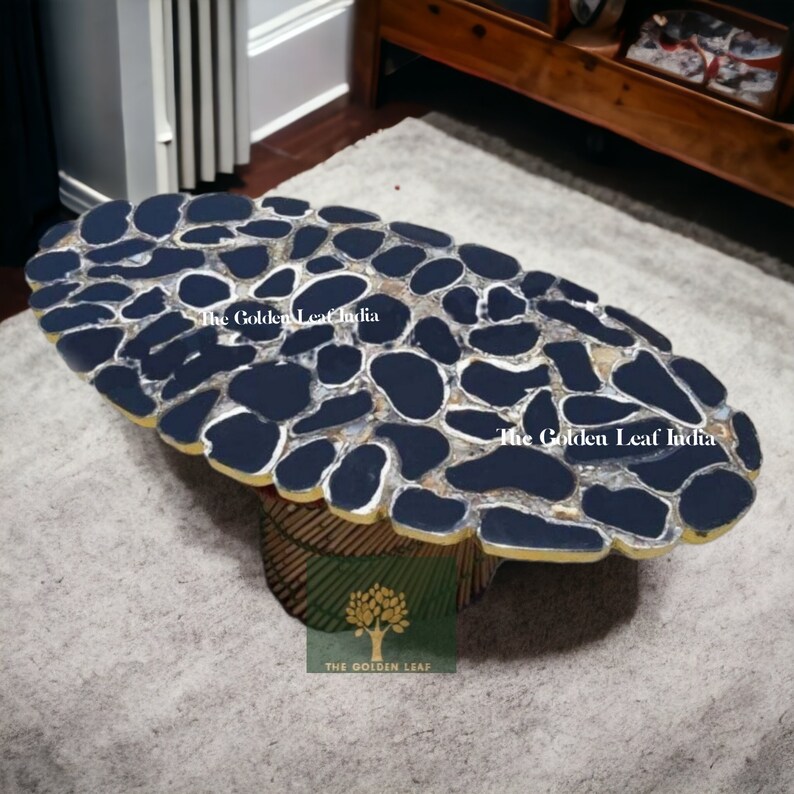 Black Agate Table Top, Agate Table, Stone Dining Table, Agate Console ...