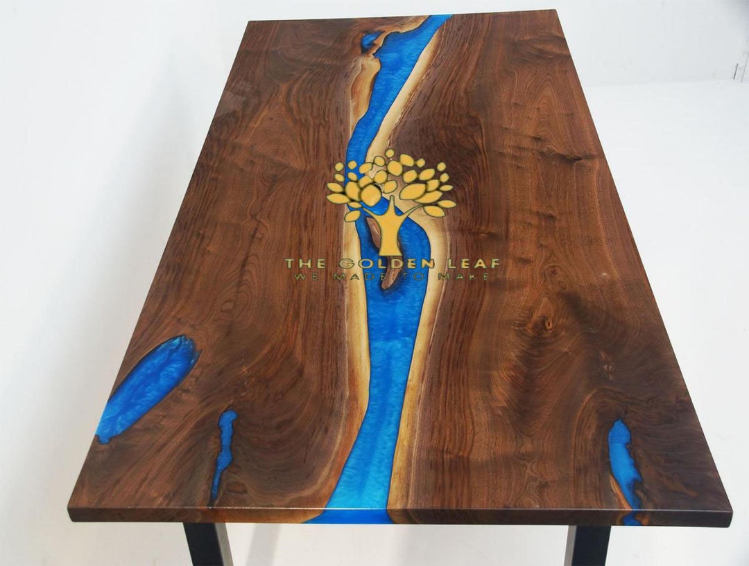 Blue Epoxy Table Top , Wooden Epoxy Dining Table Top , Epoxy Table ...