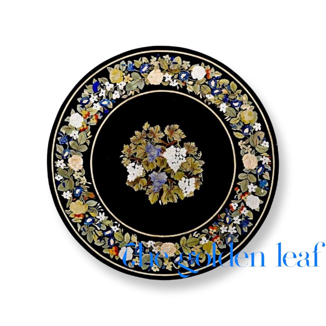 Table Top Marble Inlay Pietra Dura Inlay Marquetry Work Modern Art Home ...