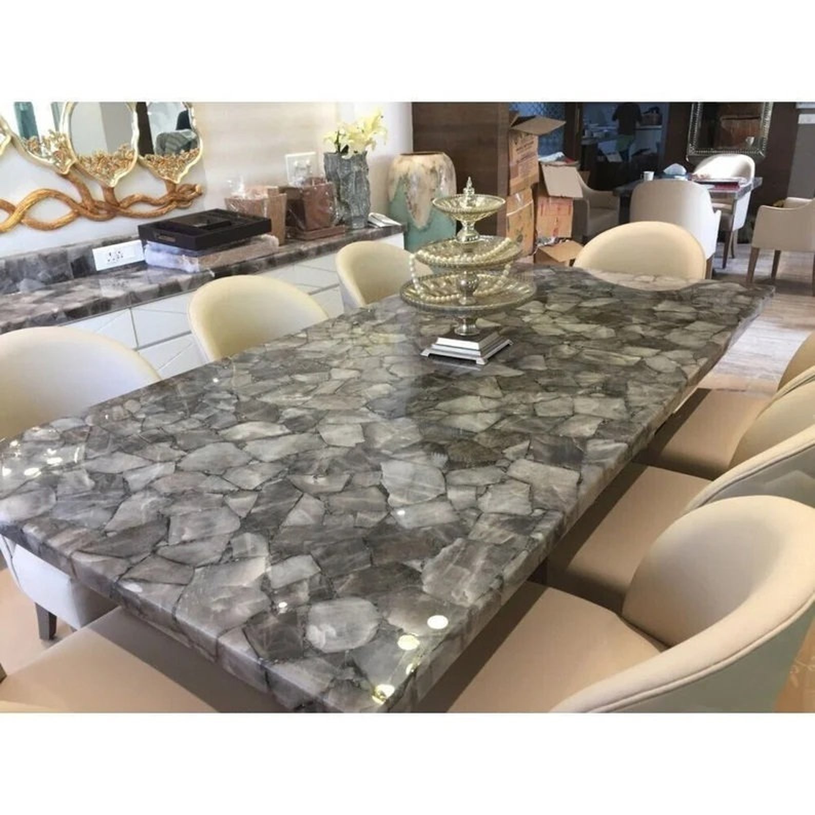 Agate Dining Table Gemstone Dining Table Agate Kitchen - Etsy
