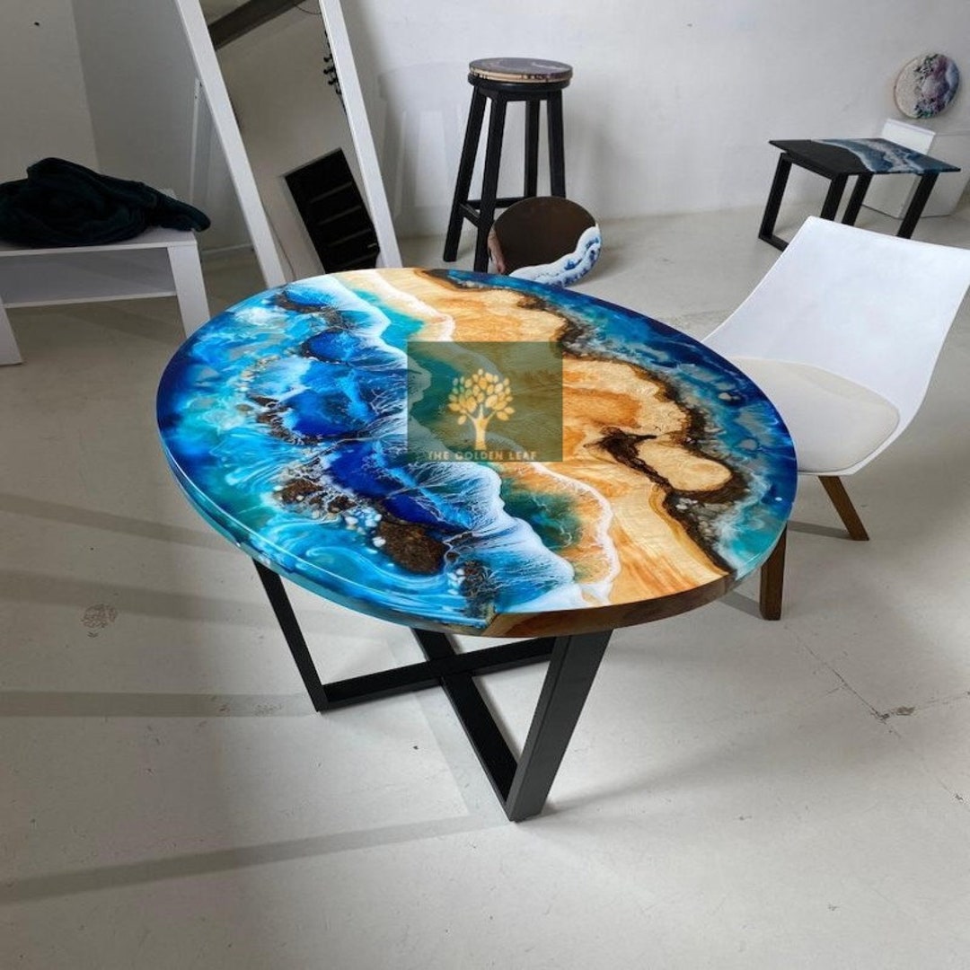 Epoxy Wooden Table / Dining Table / Wooden Epoxy Table, River Risen ...