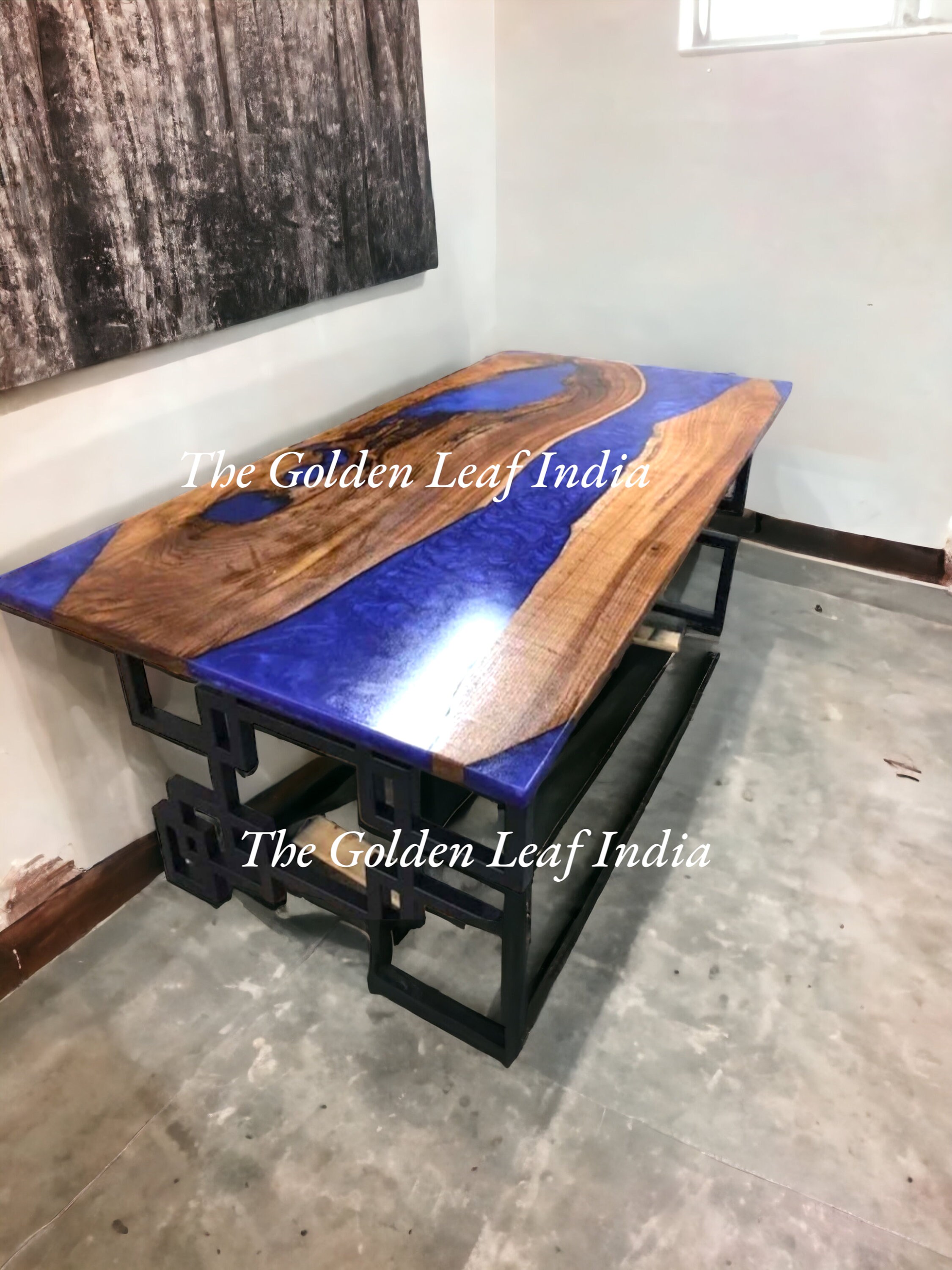 Royal Blue Epoxy Resin Conference Table Top, Center Table, Resin River ...