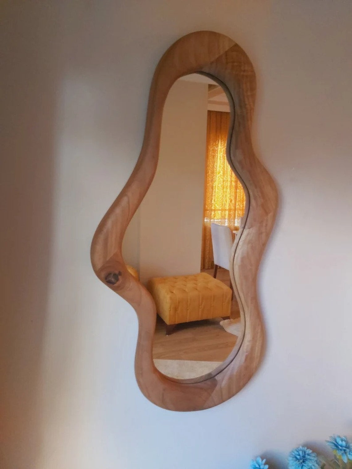Natural Wooden Mirror Live Edge Decorative Mirrors, Wall Mirror Decor ...