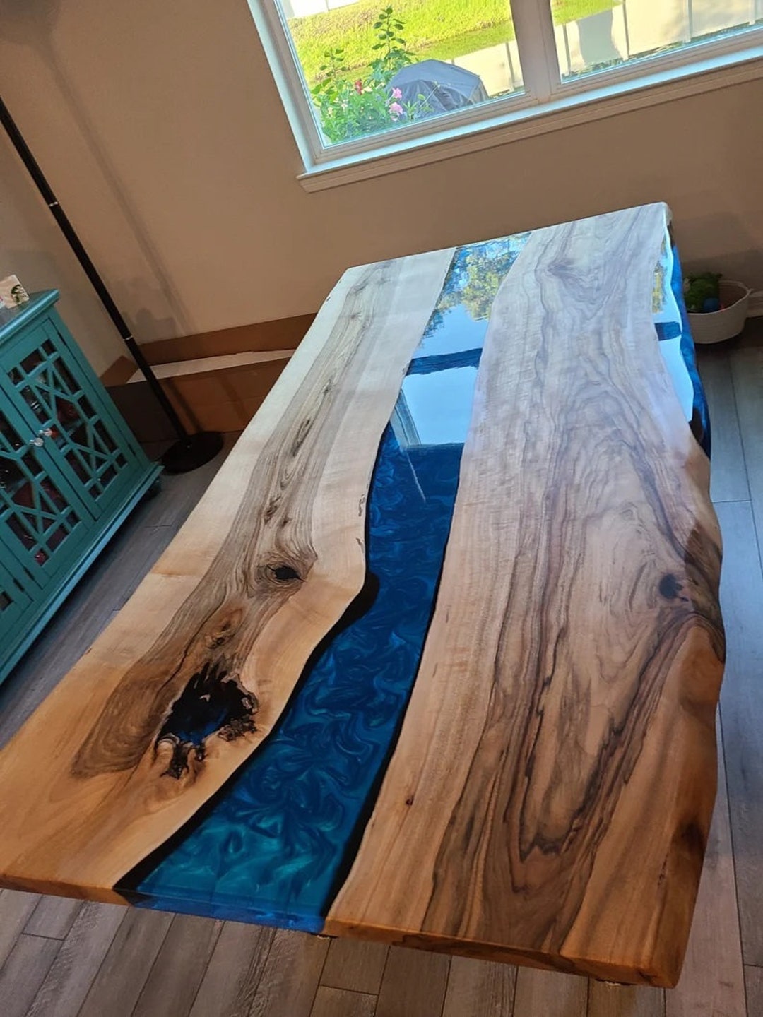 Blue Epoxy Resin Conference Table Top Center Table Resin River Table ...