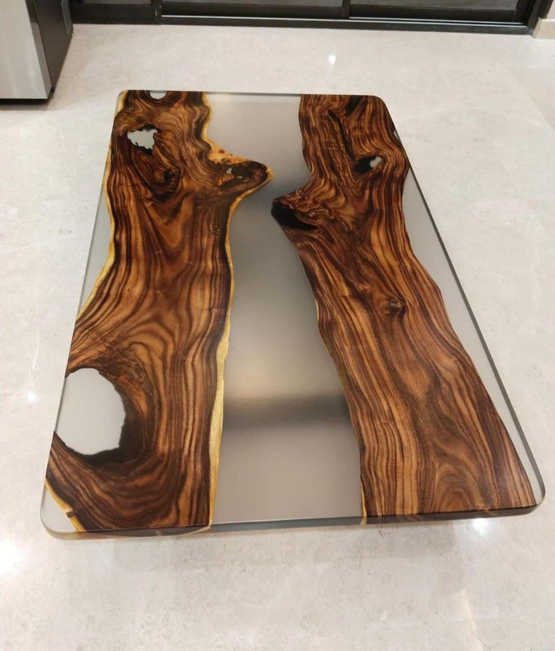 Customized Clear Epoxy Dining Table With Stands Epoxy Resin Office ...