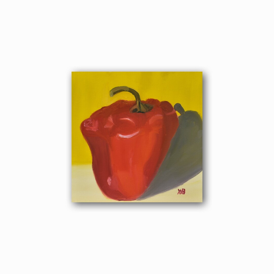 Wall Decor, Original Oil Painting, Red Pepper, Still Life, Original Art ...