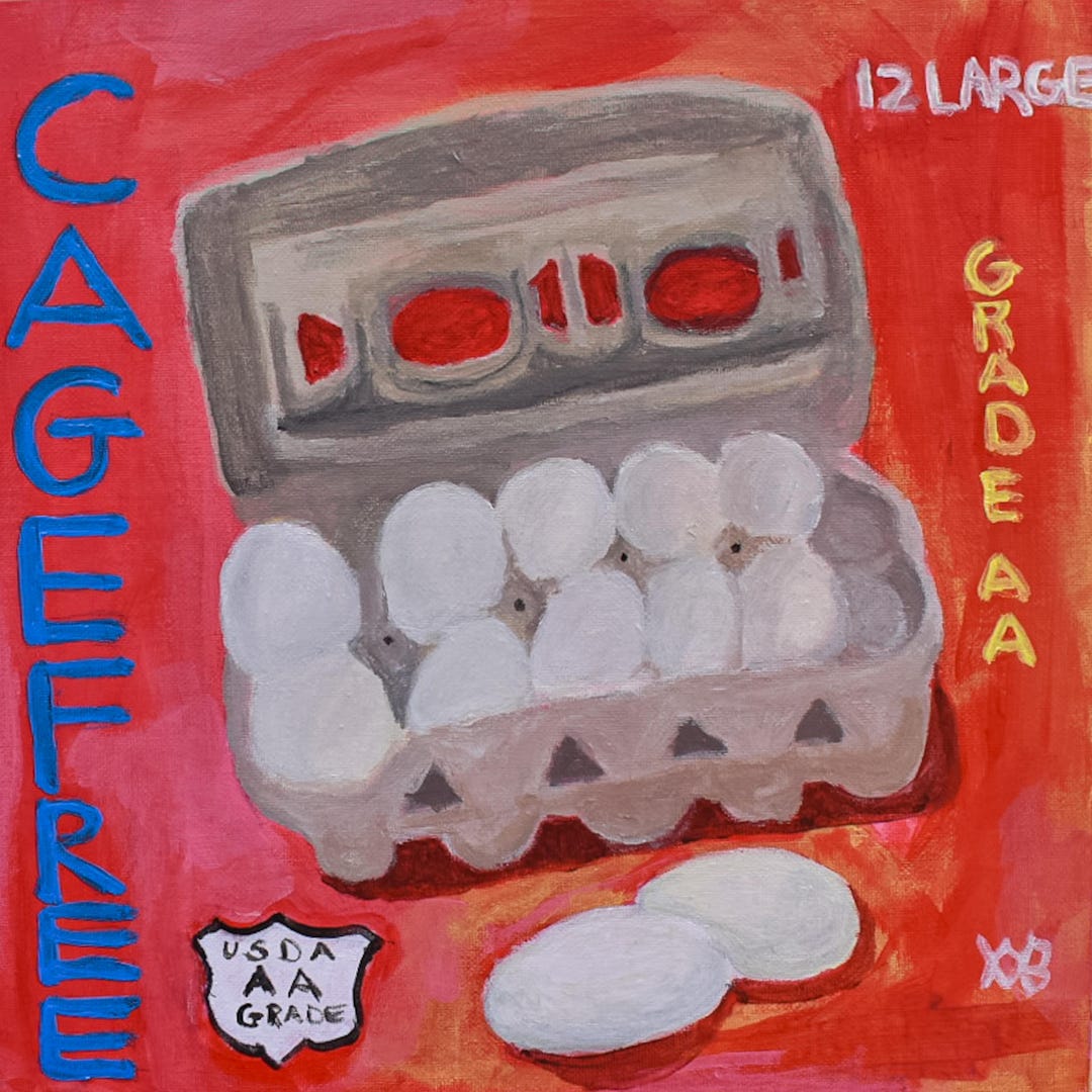 Egg Carton Acrylic Painting: Whimsical Kitchen Wall Art - Etsy