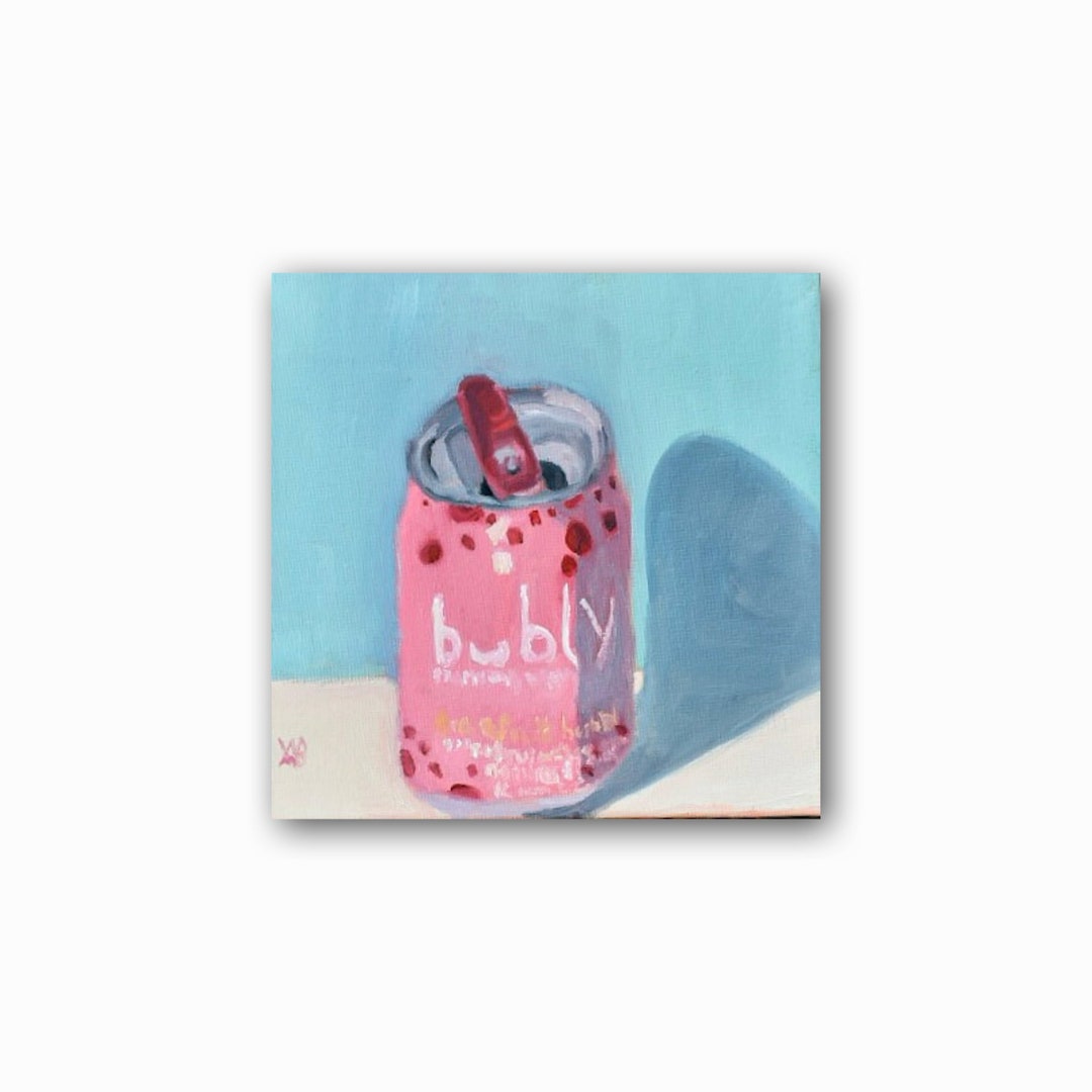 Wall Decor, Bubly Sparkling Water Original Oil Painting, Still Life ...