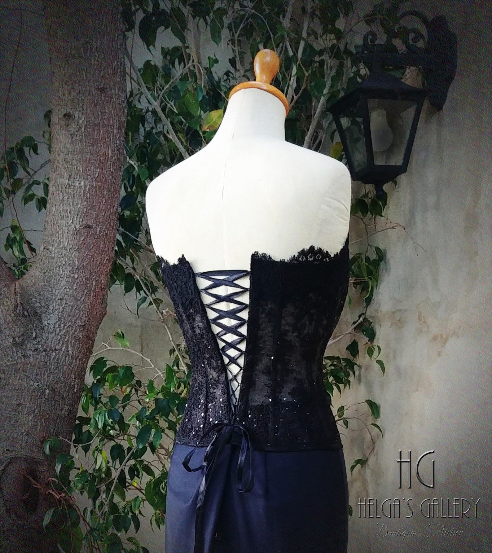 Black Lace Corset. Sweetheart Wedding Corset. Bridal Separates. Lace ...