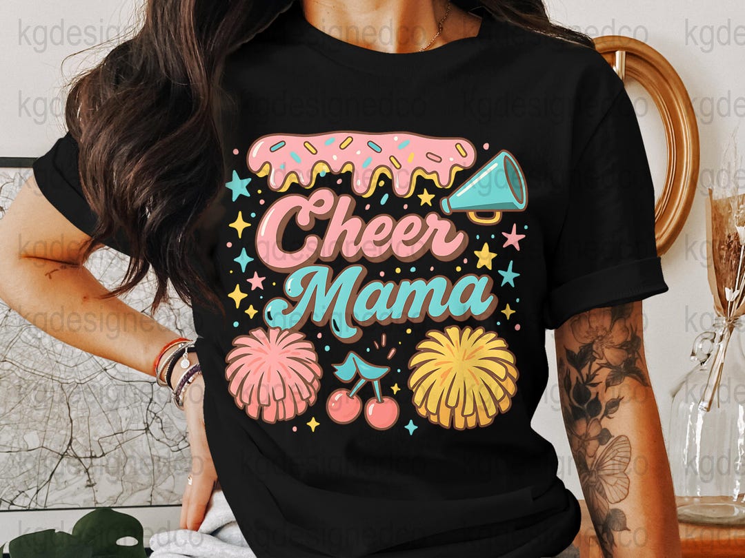 Cheer Mama Png, Ice Cream Drip Digital Download, Retro Cheerleader ...