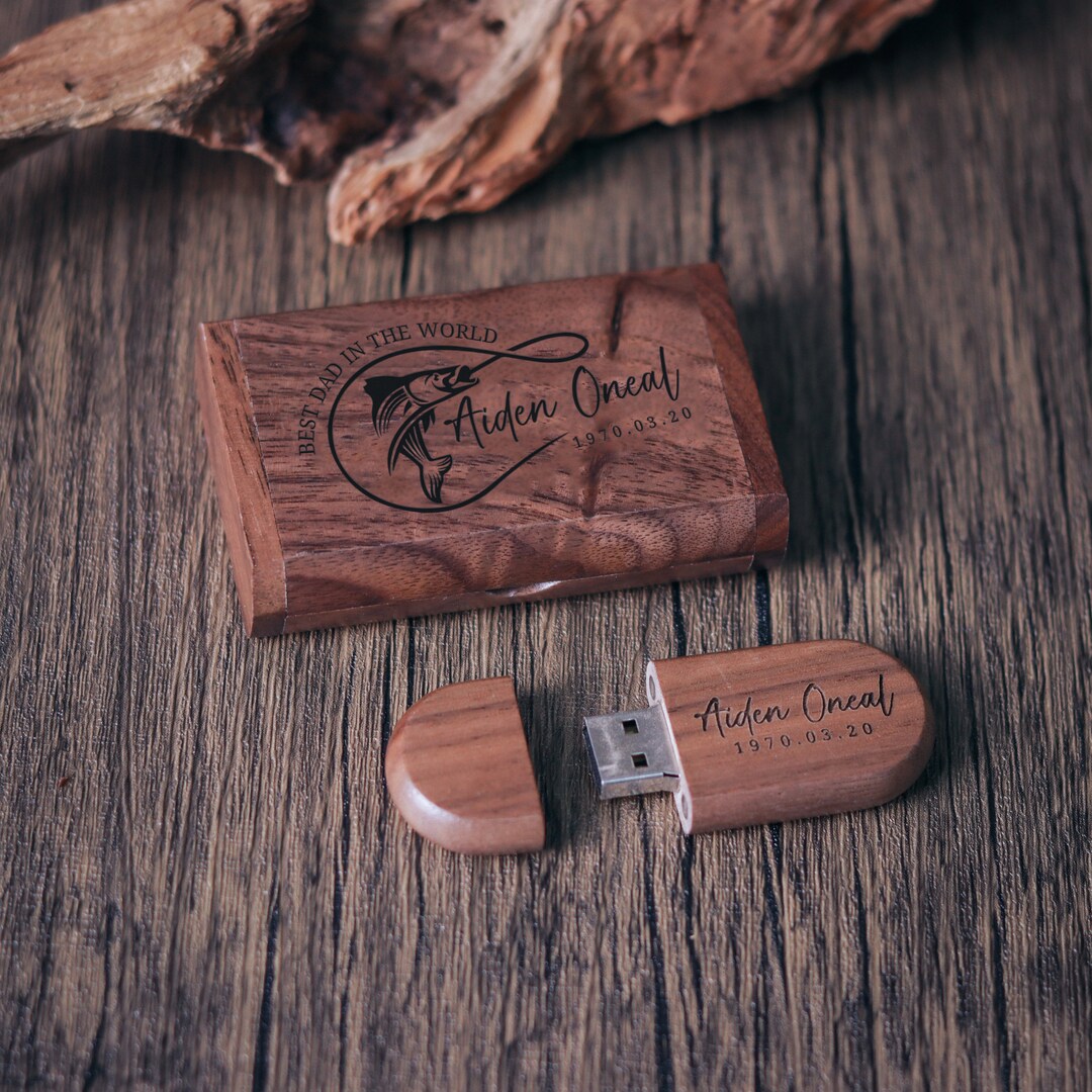 Personalized Wooden USB Flash Drive 64GB With Box Walnut Usb Flash Disk ...