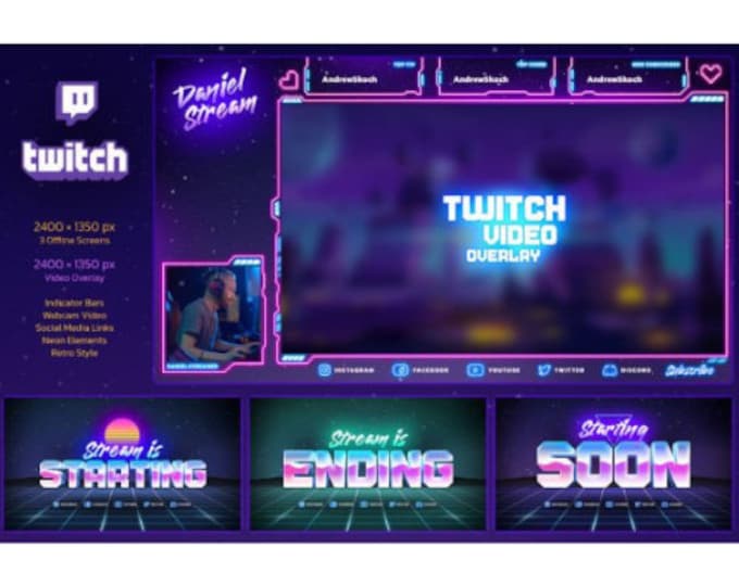 Animated Gameboy Advance Twitch Overlay Starter Pack in Arctic and ...