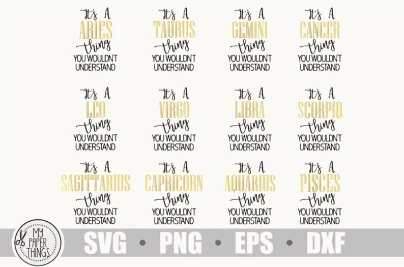 Mega Zodiac Sign and Astrology SVG Bundle, Horoscope Svg, Astrology ...