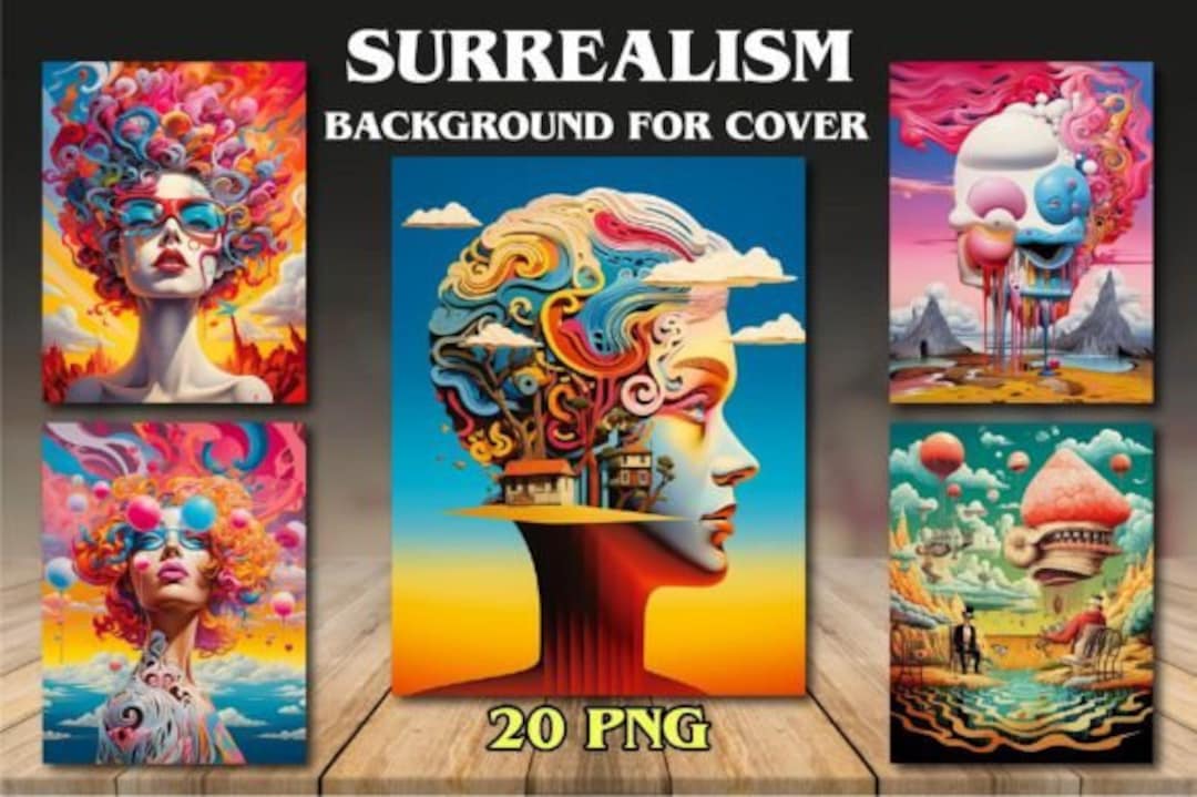 Surrealism Backgrounds Covers, Surrealistic Art Therapy Designs ...