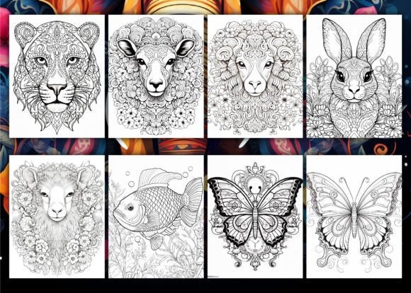 230 Animal Mandala Coloring Pages, Mandala Coloring Book, Printable ...