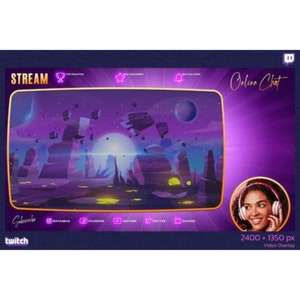 Twitch Gaming Kit, OVERLAYS Stream Animated Neon Style Twitch Package ...