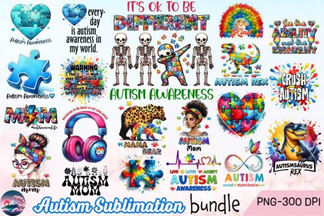 Autism Sublimation Bundle, Autism Shirt, Autism Awareness, Autism Png ...