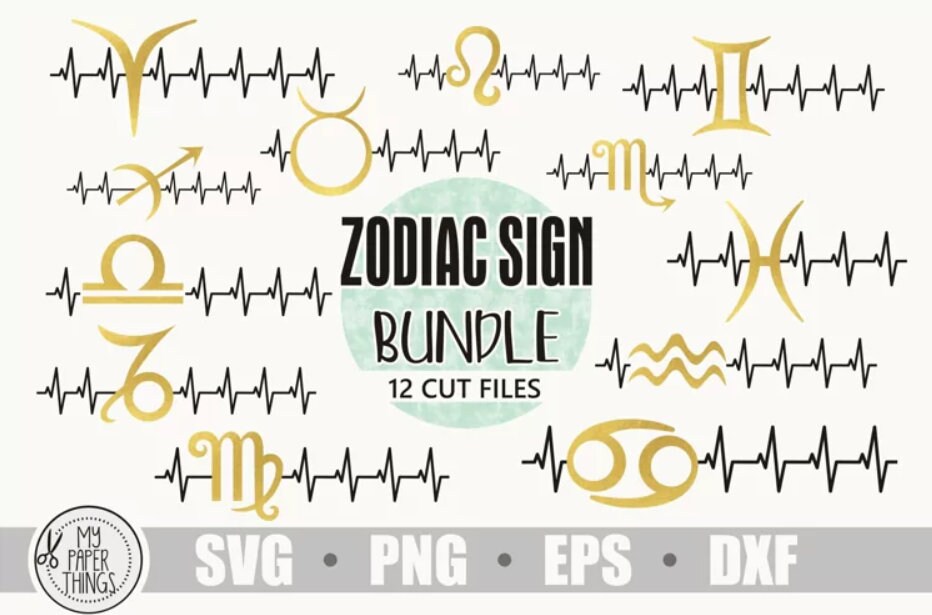 Mega Zodiac Sign and Astrology SVG Bundle, Horoscope Svg, Astrology ...