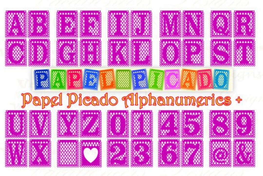 Papel Picado Svg's Letters and Numbers, COCO Font Alphabet SVG, Papel ...
