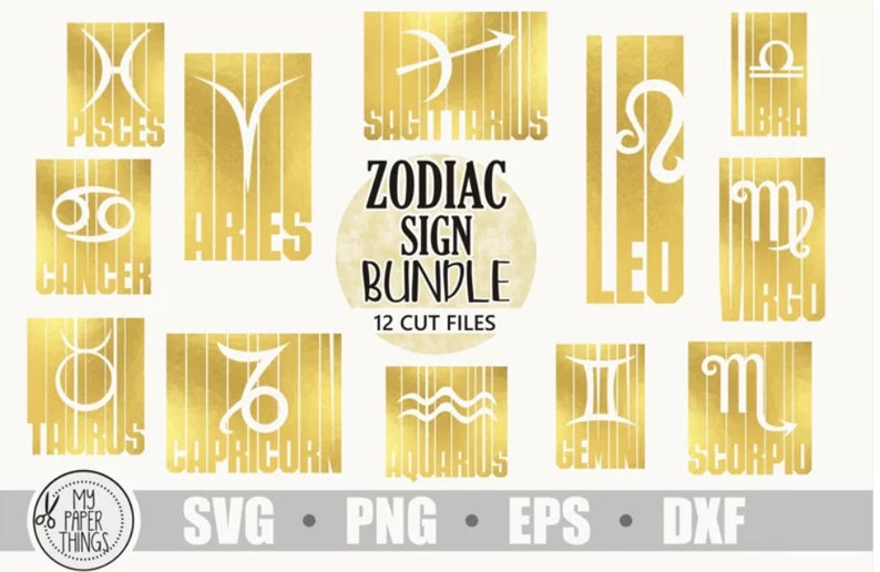 Mega Zodiac Sign and Astrology SVG Bundle, Horoscope Svg, Astrology ...