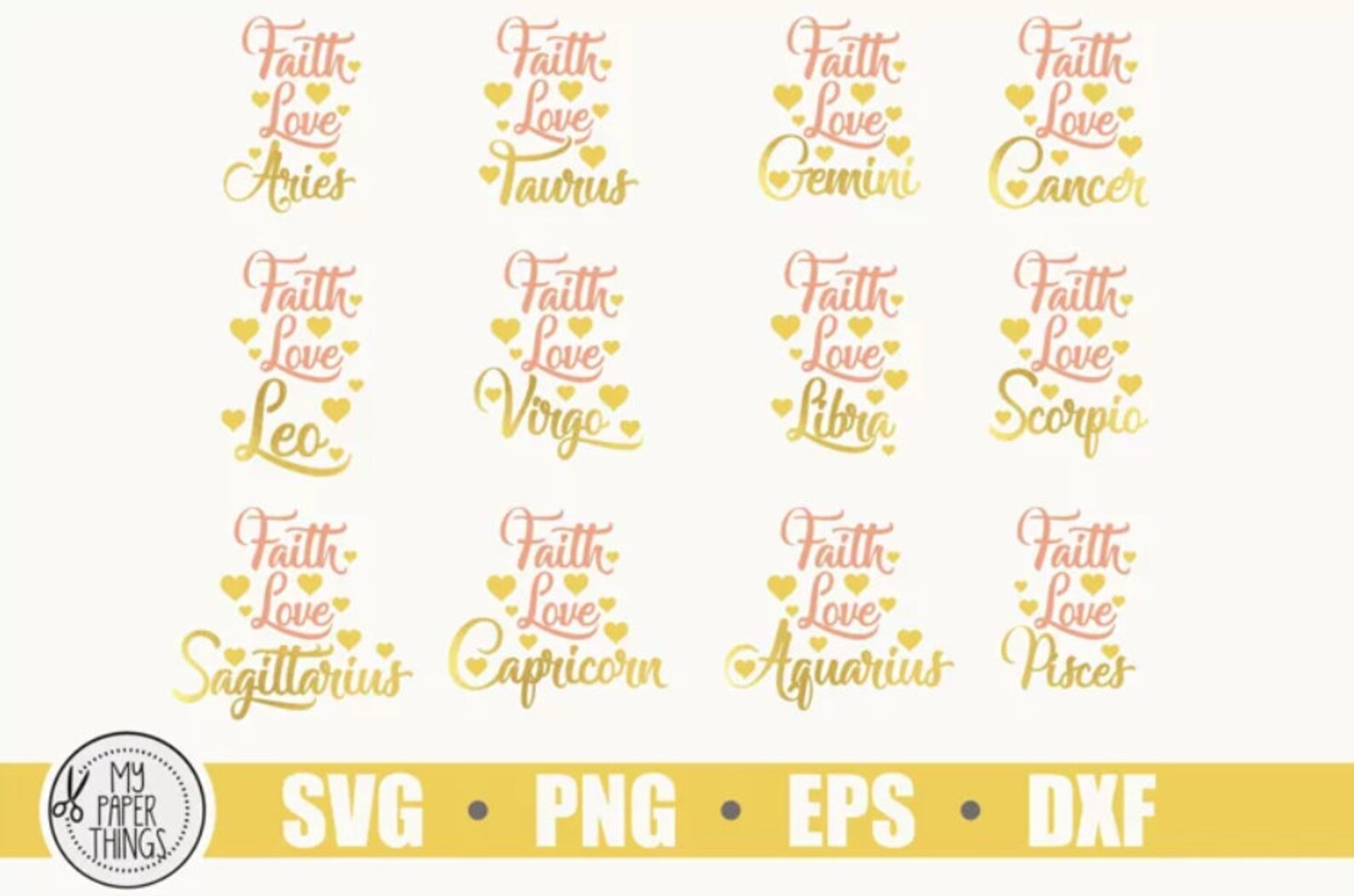 Mega Zodiac Sign and Astrology SVG Bundle, Horoscope Svg, Astrology ...