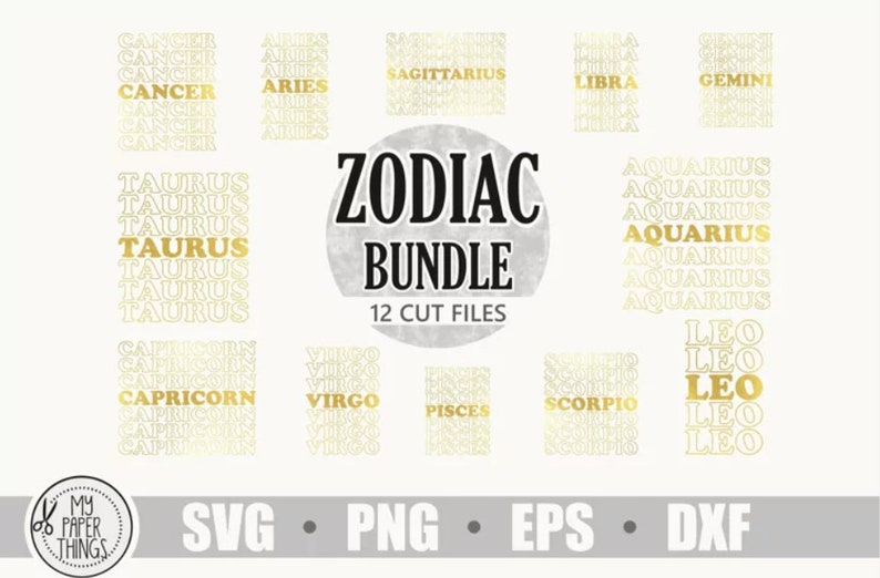 Mega Zodiac Sign and Astrology SVG Bundle, Horoscope Svg, Astrology ...