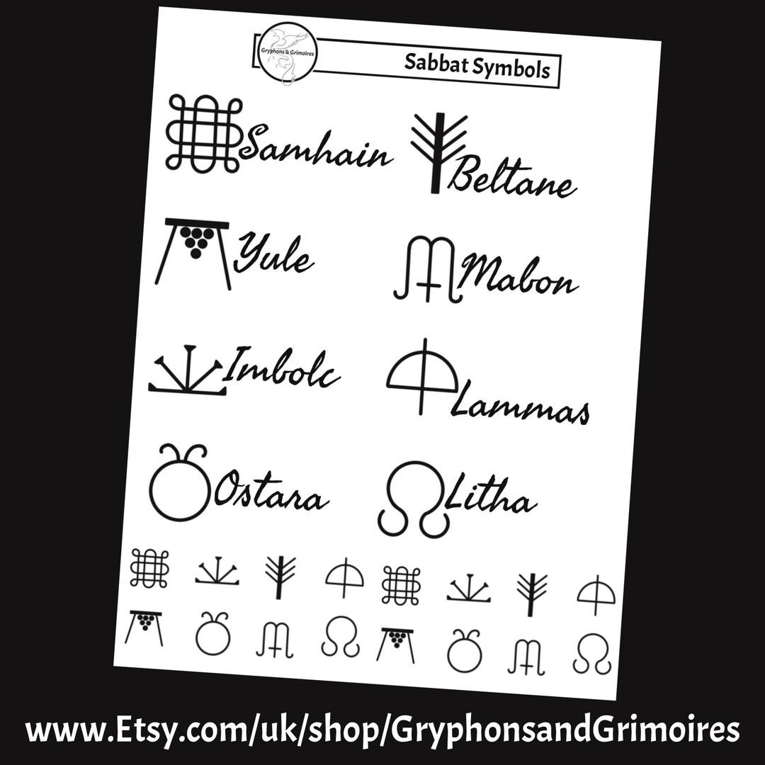 Sabbat Symbols Sticker Sheet: Journal & Planner Stickers - Etsy