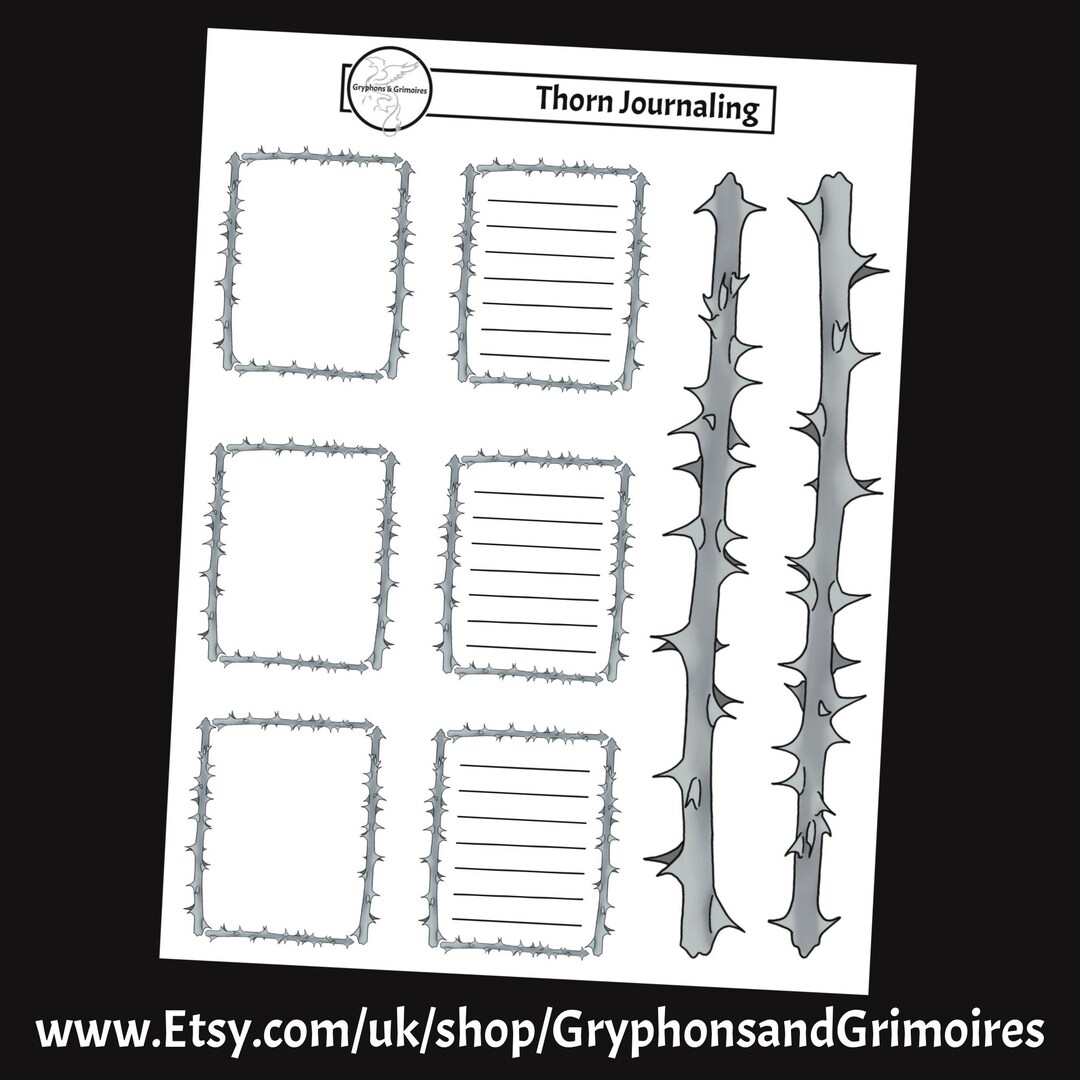 Thorns Journaling Stickers - Etsy