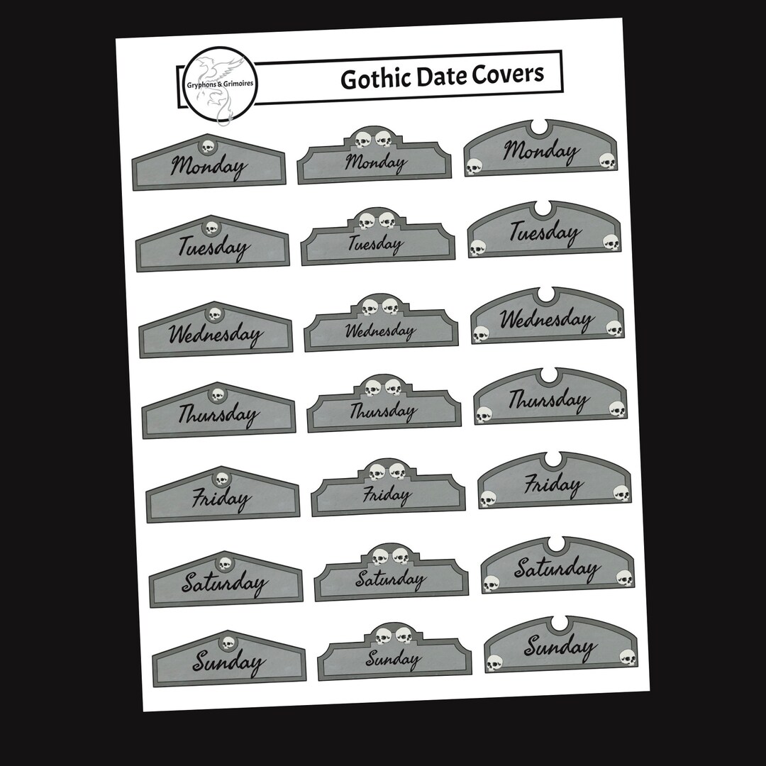 Gothic Tombstone Date Cover Stickers - Etsy Sweden