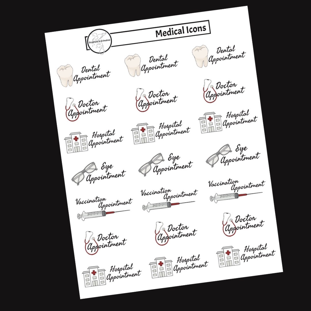 Medical Appointments Icon Stickers - Etsy