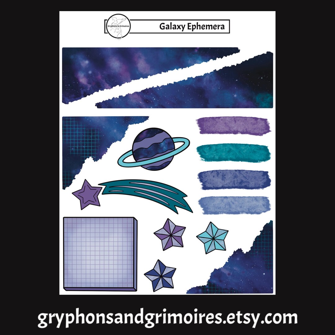 Galaxy Ephemera Stickers - Etsy