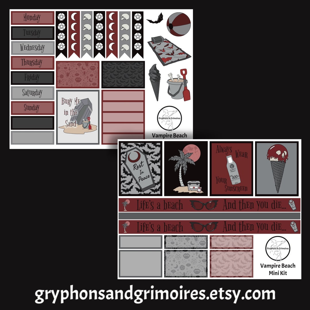 Vampire Beach Mini Sticker Kit - Etsy
