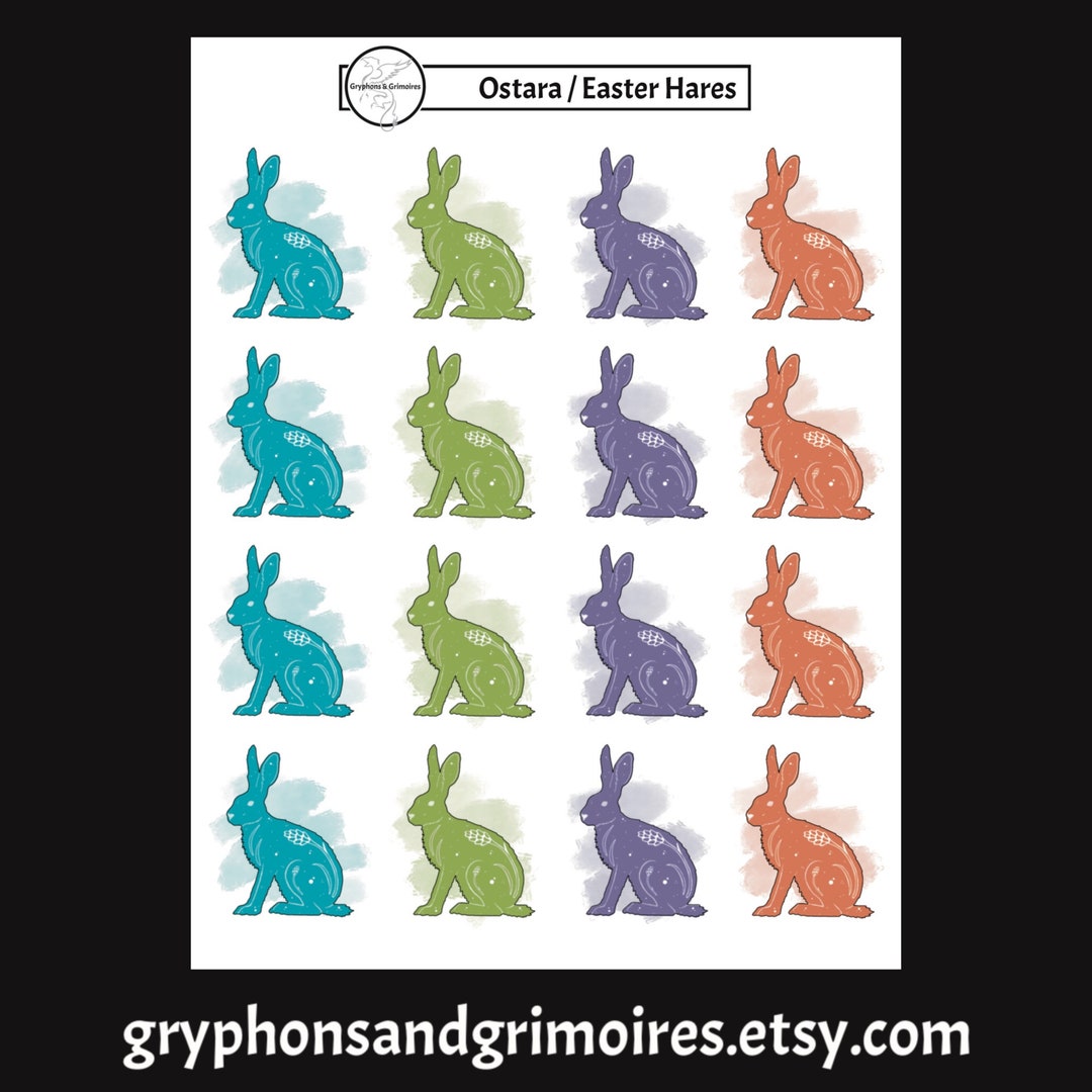 Ostara / Easter Hare Deco Stickers - Etsy
