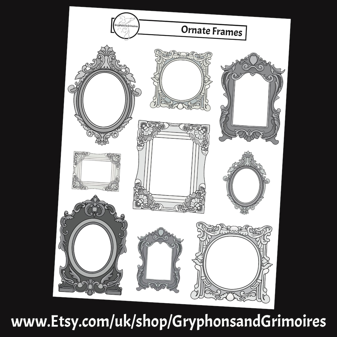 Gothic Frames Deco Stickers - Etsy