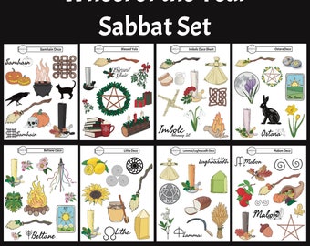 Witches Wheel of the Year Sticker Wiccan Calendar, Sabbat Journal ...
