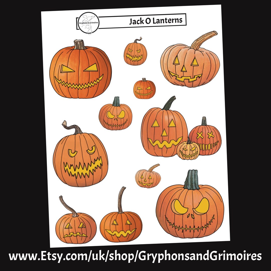 Jack O Lantern Deco Stickers - Etsy