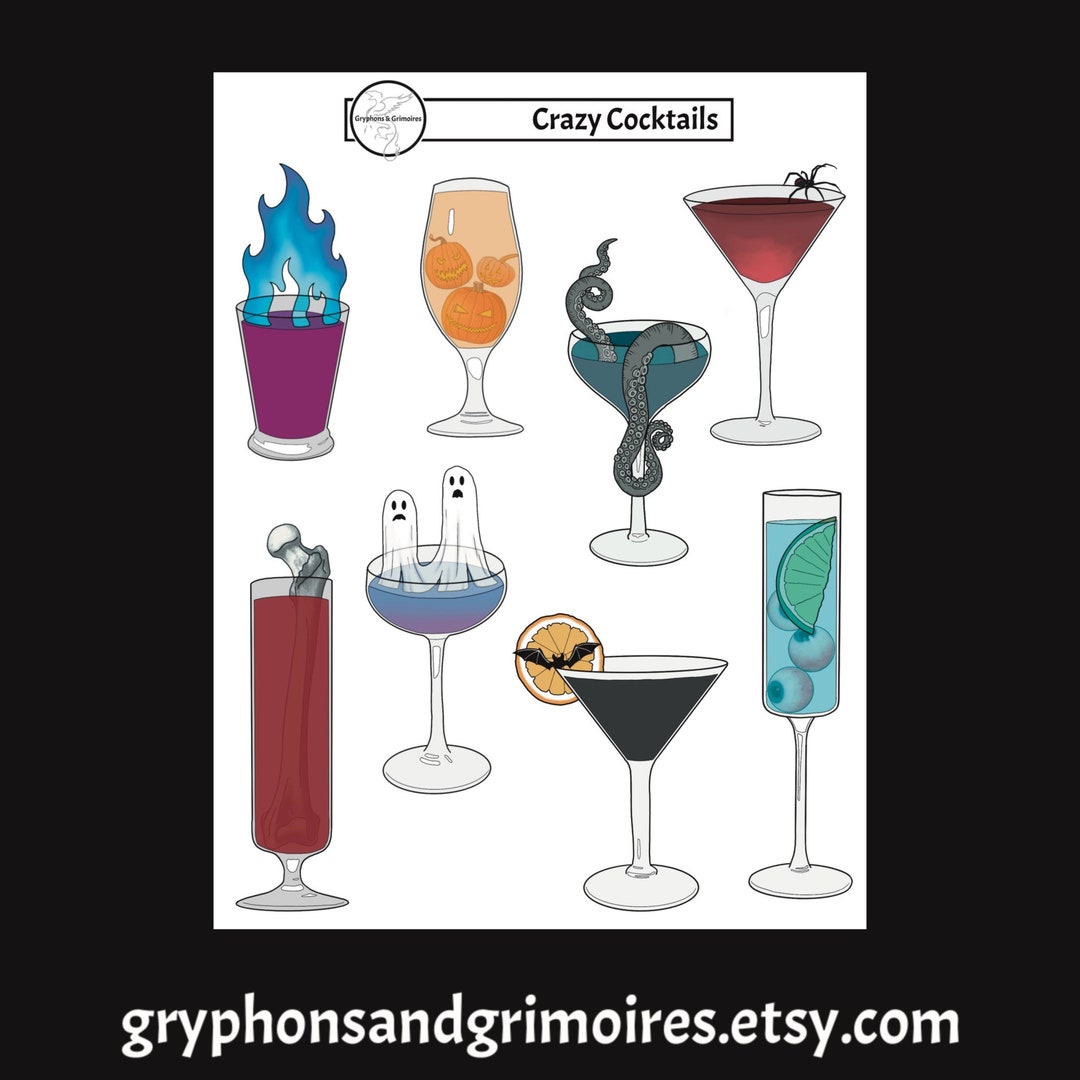 Crazy Cocktails Deco Stickers - Etsy