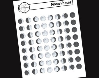 Moon Phase Grimoire Stickers Moon Planner Stickers Small Moon Stickers ...