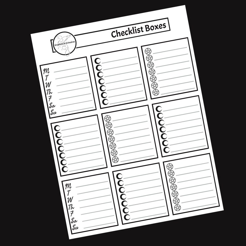 Checklist Boxes - Etsy