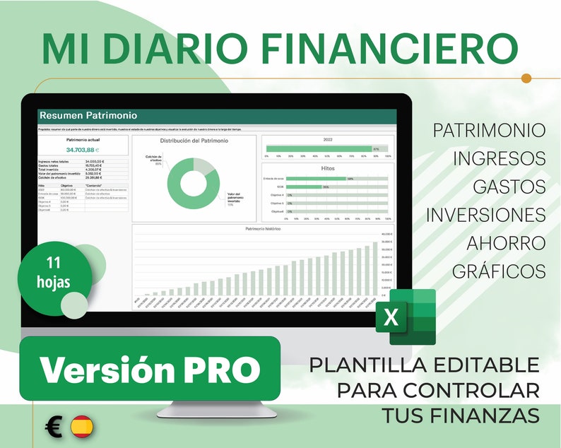 Plantilla seguimiento Finanzas Personales Excel gastos Hoja de cálculo para windows y MAC ...