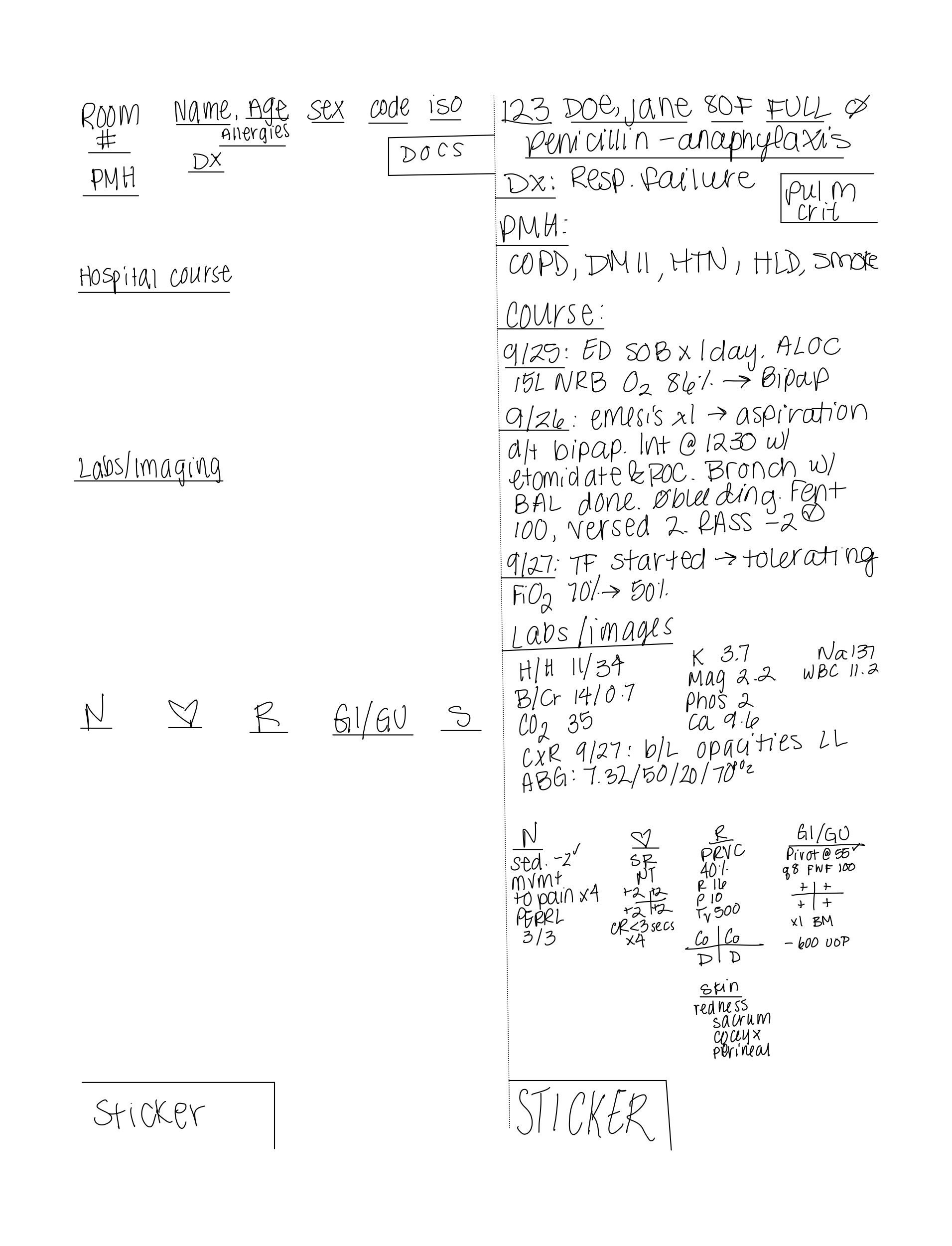 ICU Report Sheet and Time Management Checkoff Sheet - Etsy