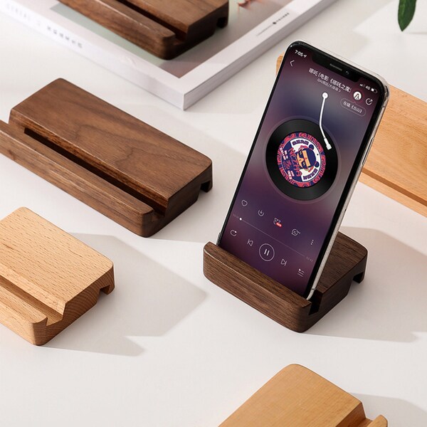 Wooden Phone Holder - Etsy
