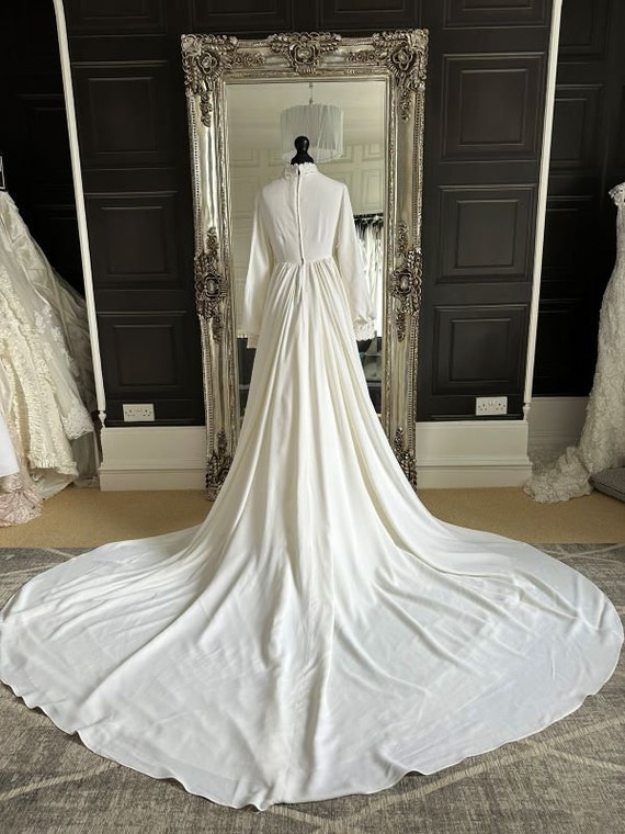 1970s Vintage Jean Paton Wedding Dress - Empire Lace,… - Gem